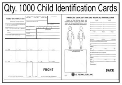 Child Identification Fingerprinting Cards
